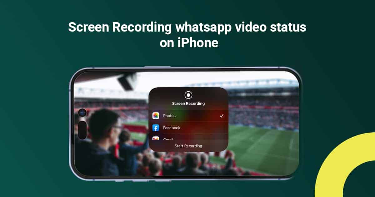 On an iPhone device, you can download the status using Screen Recording ...