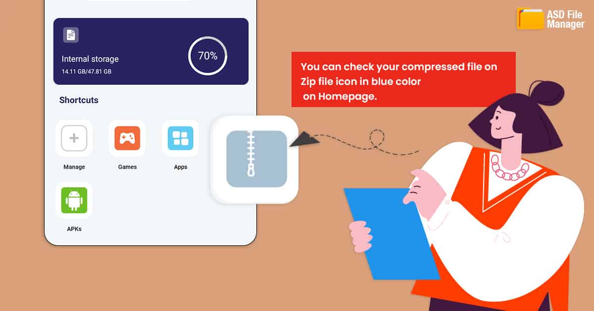 Step 5: Your file is compressed and you can view it in the Zip file ...